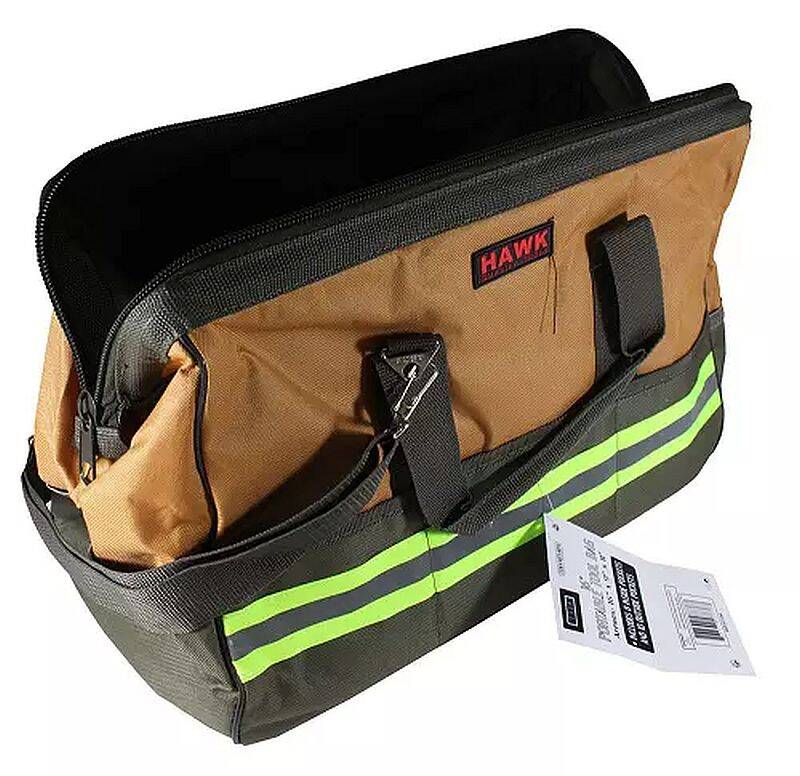 HAWK TOOLS AB75-NB16 16-Inch Brown Canvas Tool Bag at Sutherlands