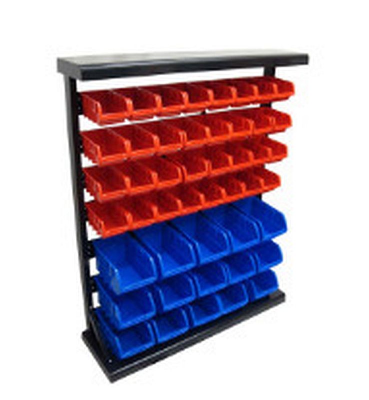 HAWK TOOLS MJ3202 47-Piece Storage Bin Set With One Sided Rack at ...