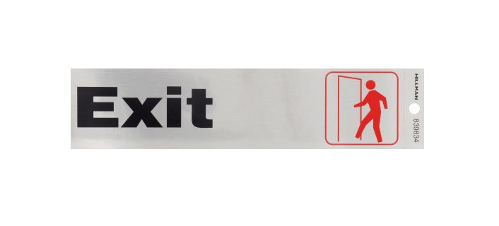 HILLMAN 839834 2-Inch X 8-Inch Adhesive Mylar Exit Sign at Sutherlands