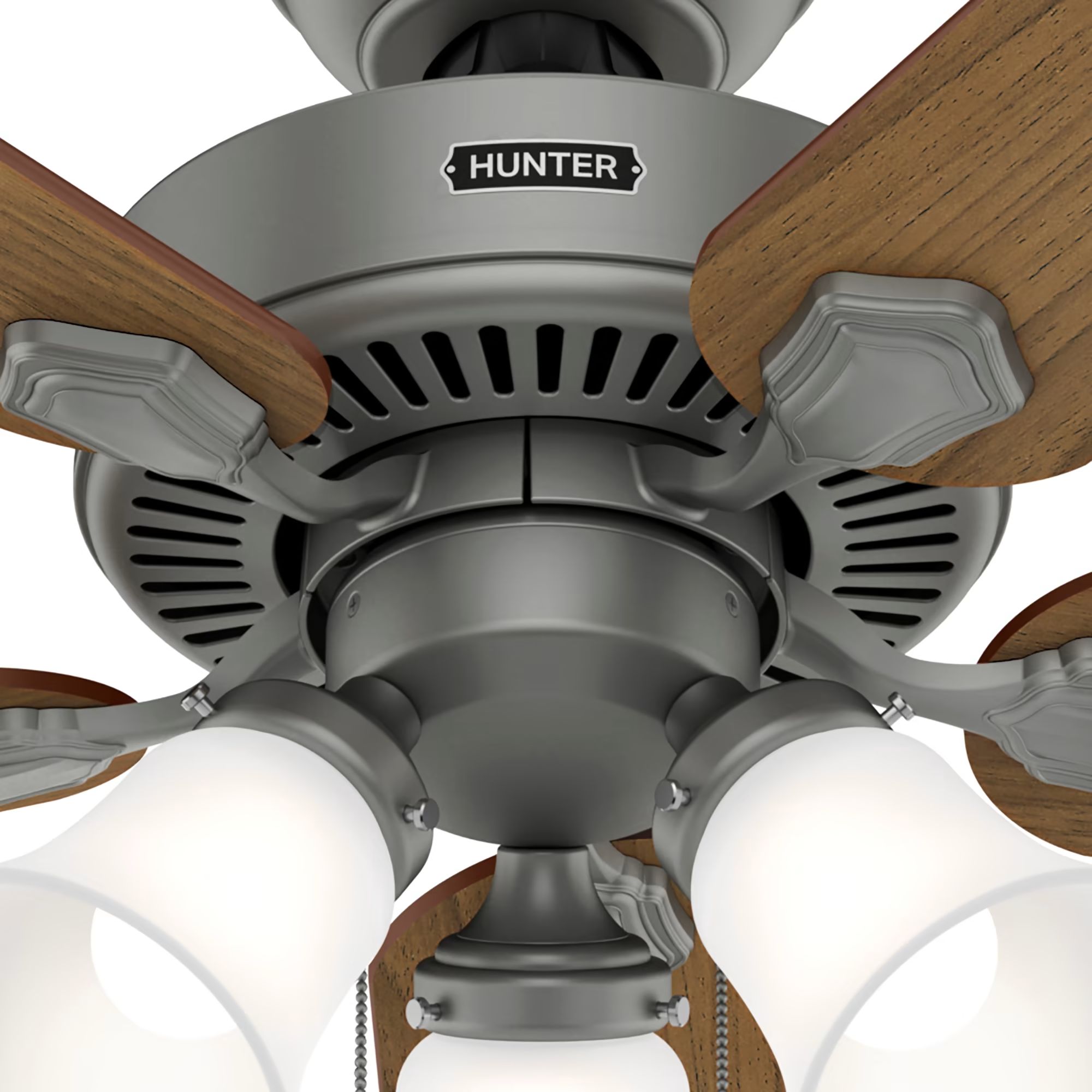 Hunter® 50894 Swanson 52-Inch Matte Silver Indoor LED 5-Blade Ceiling ...