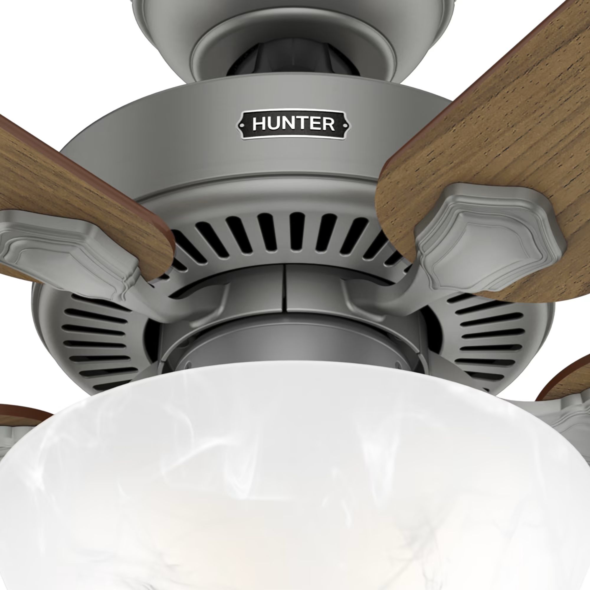 Hunter® 50909 Swanson 52-Inch Matte Silver Indoor LED 5-Blade Ceiling ...