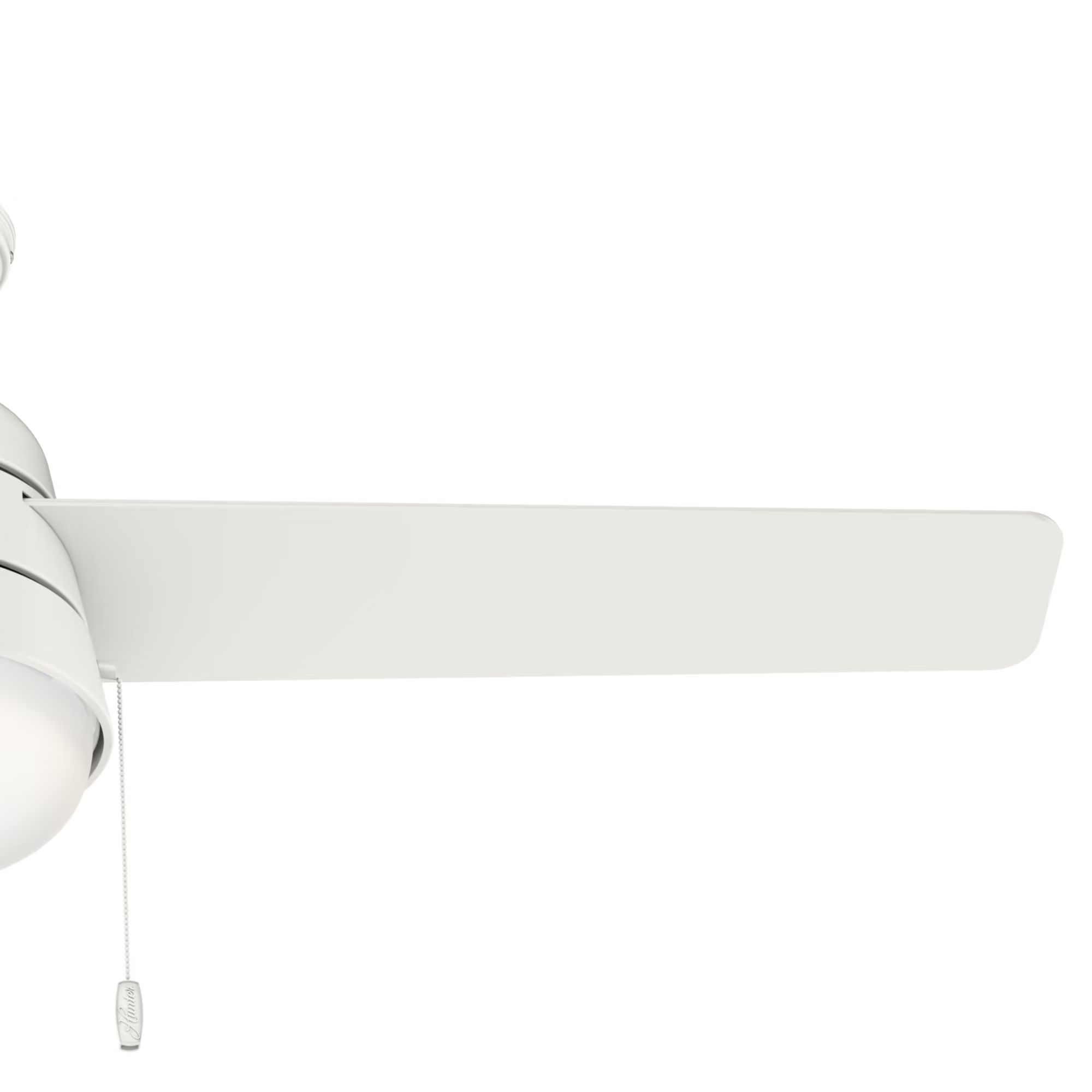 Hunter® 50387 52-Inch Fresh White Aker Outdoor Ceiling Fan With Light ...