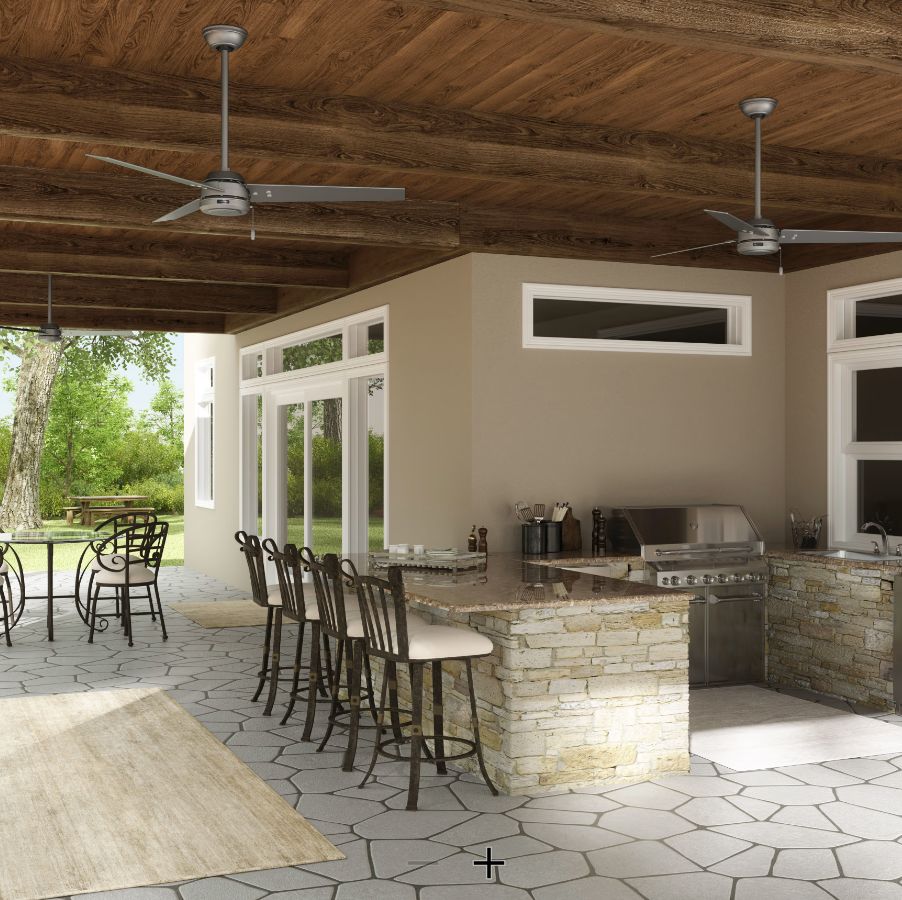 Hunter® 59262 Cassius 52-Inch Matte Silver Outdoor 3-Blade Ceiling Fan ...