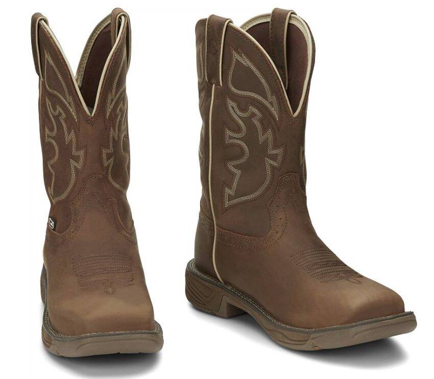 Justin WORK WK4331EE M13ee /W14ee 11-Inch Saddle Tan Stampede Rush ...