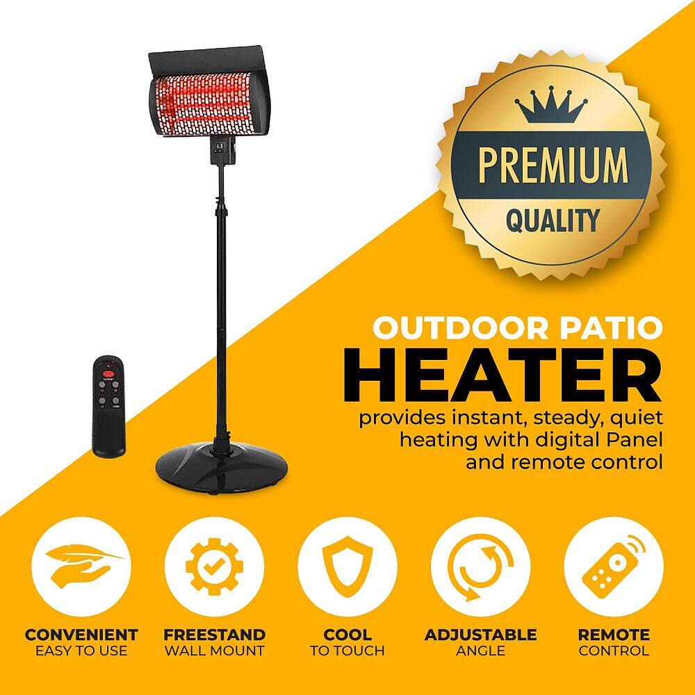 KMS Tools WL-SPH15NR Outdoor Electric Infrared Patio Heater With Remote ...