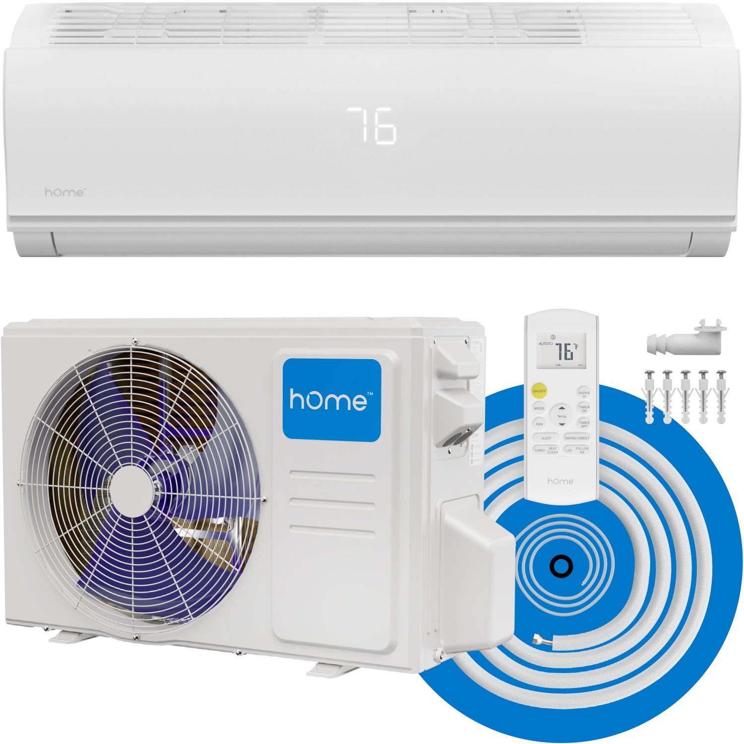 hOmeLabs HME030363N Split Type Inverter Air Conditioner With Heat Function 9 000 BTU 230 Volt Low Noise at Sutherlands