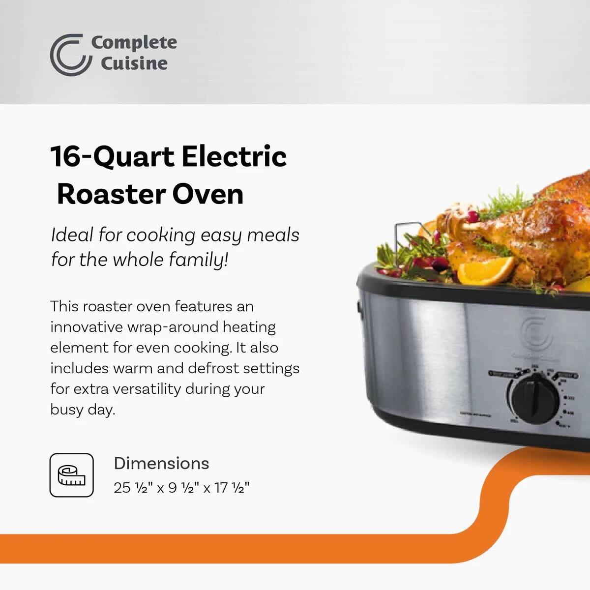 Complete Cuisine® CC-R-1000-16QT 16-Quart Roaster Oven with Self ...