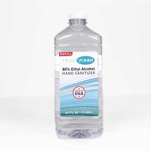 True Wash TWHS64 80% Ethyl Alcohol Hand Sanitizer Refill, 64 Fluid ...