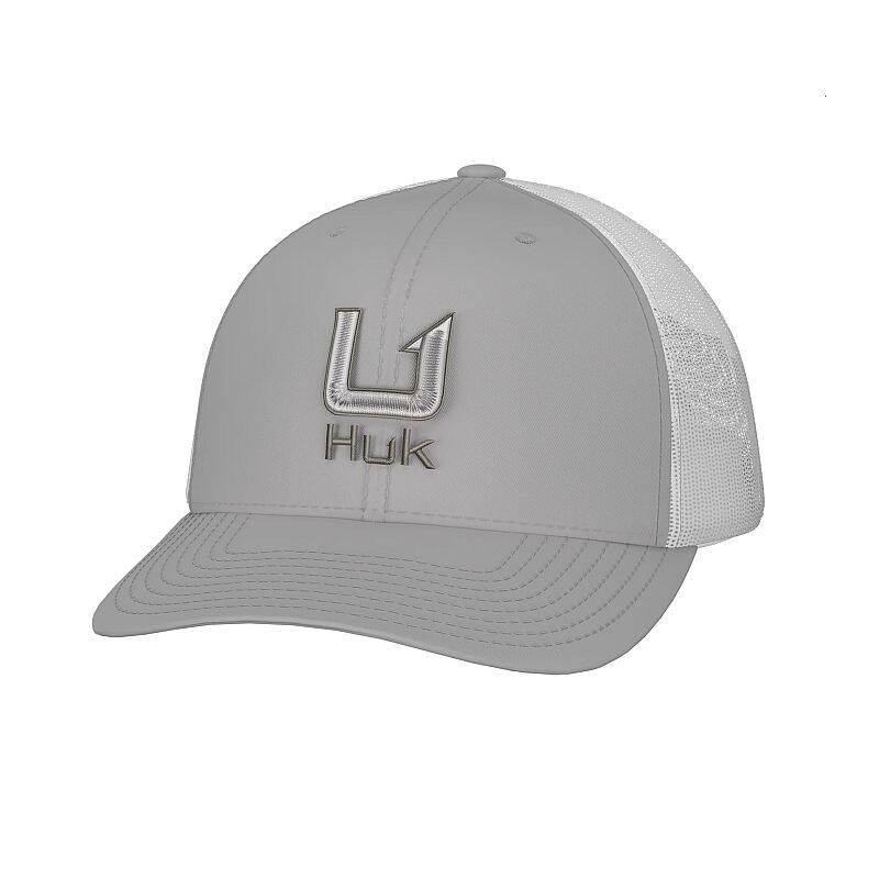 HUK H3000422-034-SM Small/Medium Harbor Mist Huk Logo Stretchback ...