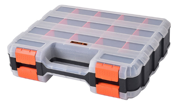TACTIX 320028 Small Parts Plastic Double Sided 15 Compartment Organizer ...