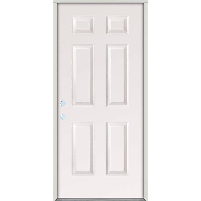 Mid-Am® SLM6P26RDAS 30-Inch x 80-Inch Steel 6-Panel Right Hand Exterior ...