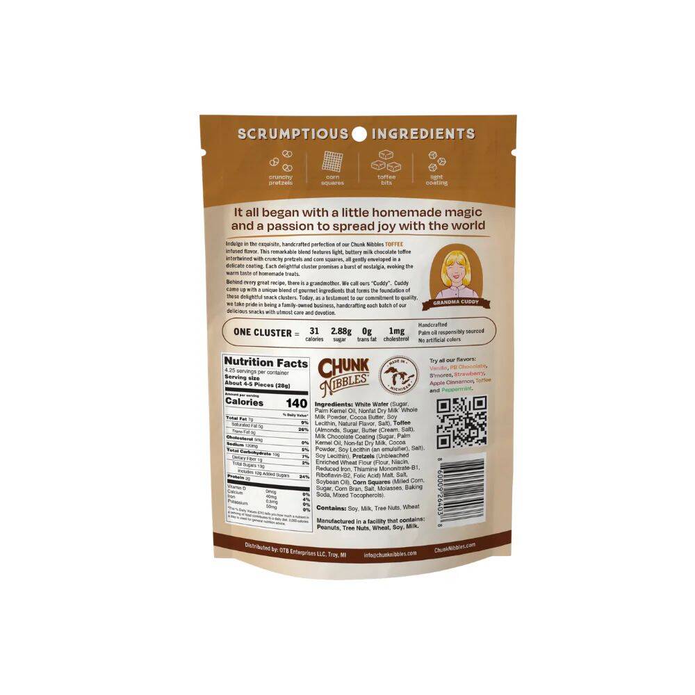 Chunk Nibbles 264038 4-1/4-Ounce Toffee Sweet And Salty Clusters at ...