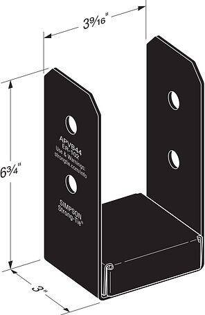 Simpson Strong-Tie® APVB44 4X4 Inch Adjustable Avant Post Base at ...