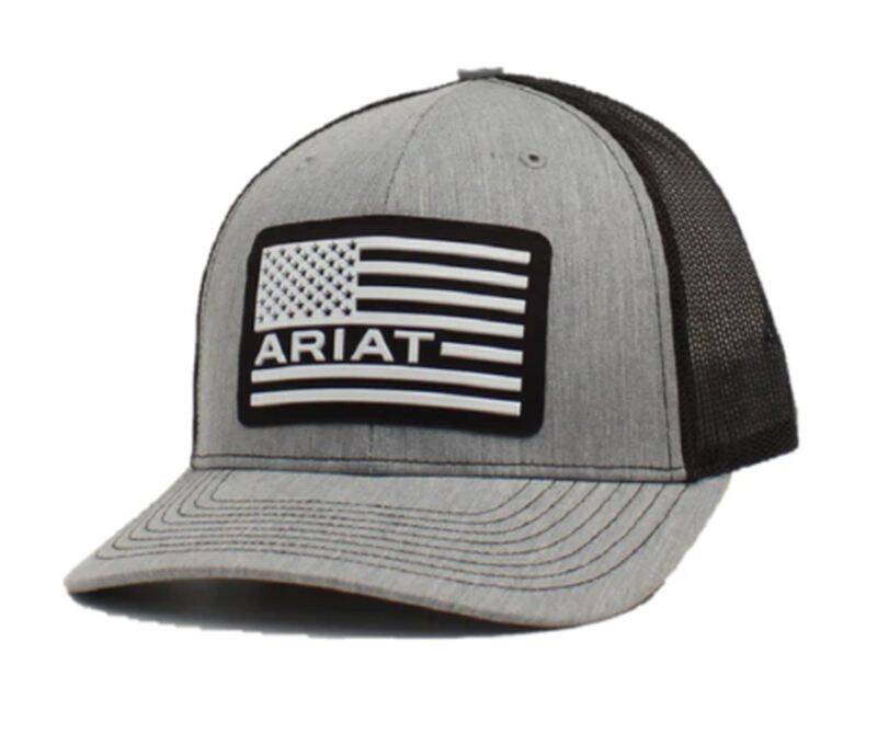 ARIAT® A300012706 Mens Gray Hat With Embroidered Ariat Flag Logo ...