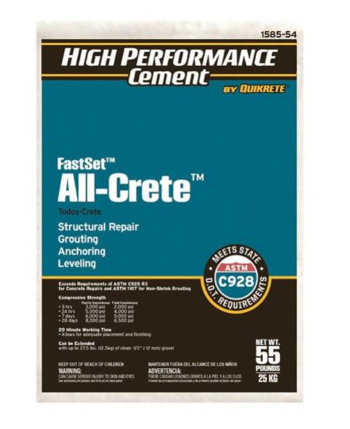 QUIKRETE® 158554 55-Pound FastSet All-Crete High Performance Cement at ...