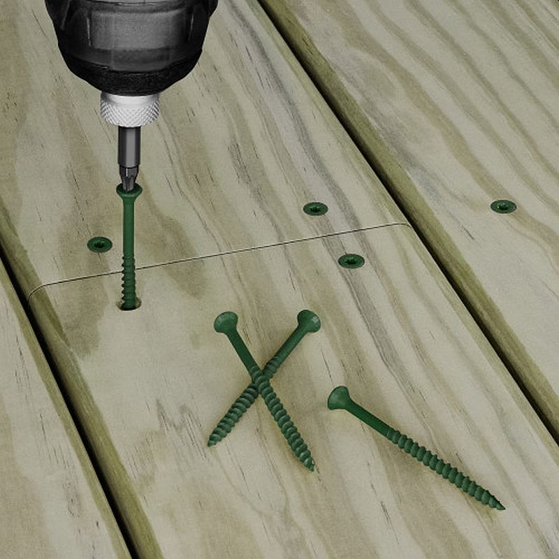 HILLMAN® 49320 Deck Plus® Green Star-Drive Deck Screw, 1000-Pack, #10 x ...