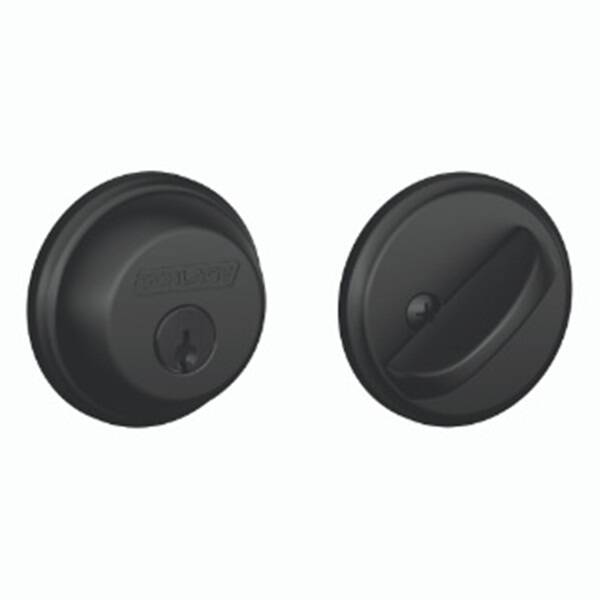 Schlage B60V622 Deadbolt, Grade 1 Grade, Alike Key, Matte Black, 2-3/8 ...