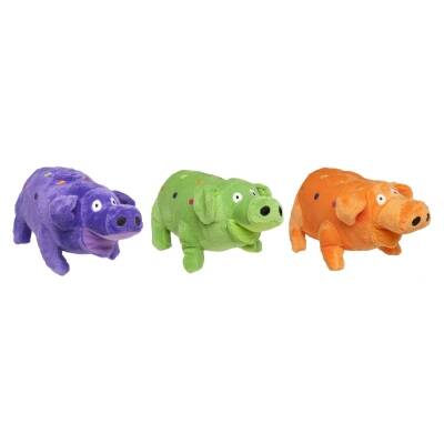 multipet MP371640 9-Inch Plush Polka Dot Pig Dog Toy, Assorted Colors ...