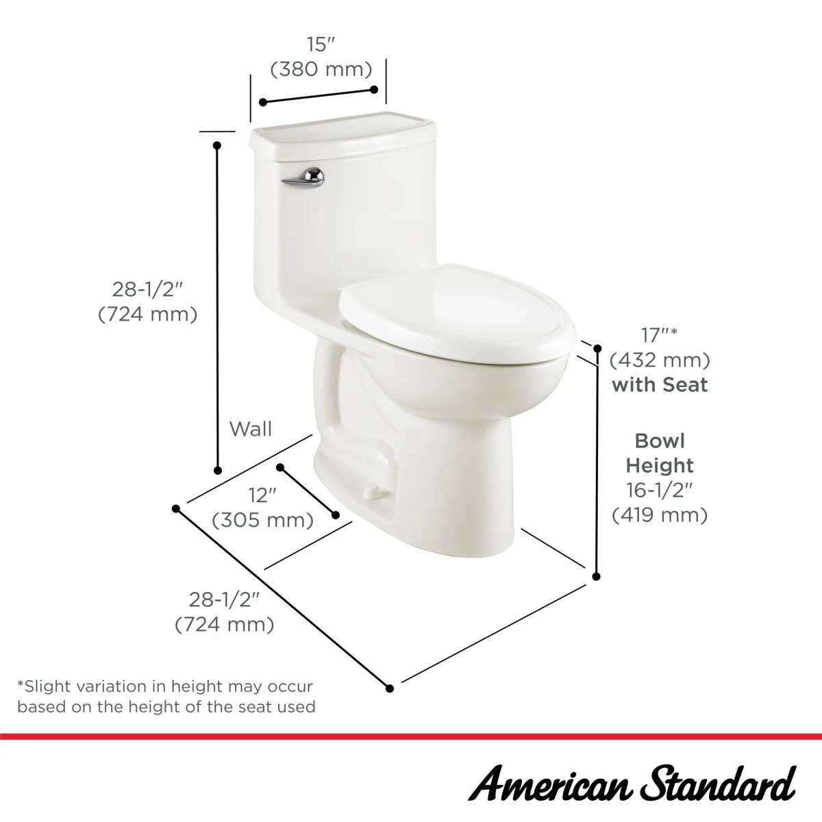 American Standard 2403128.020 COMPACT CADET® 3 FloWise® RIGHT HEIGHT ...