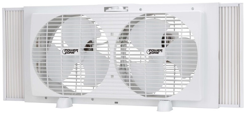 PowerZone™ BP2-9 9-Inch Twin Window Fan Reversible White at Sutherlands