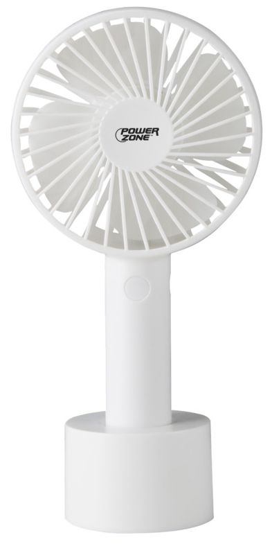 PowerZone™ 802W 4-Inch 3-Speed White Rechargeable Handheld Fan at ...