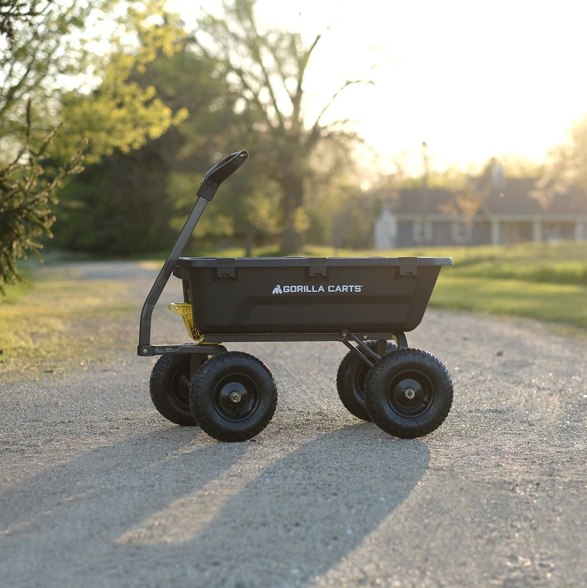 Gorilla Carts GCG-7 7 Cubic Foot, Black, Heavy Duty Poly Yard Dump Cart at Sutherlands