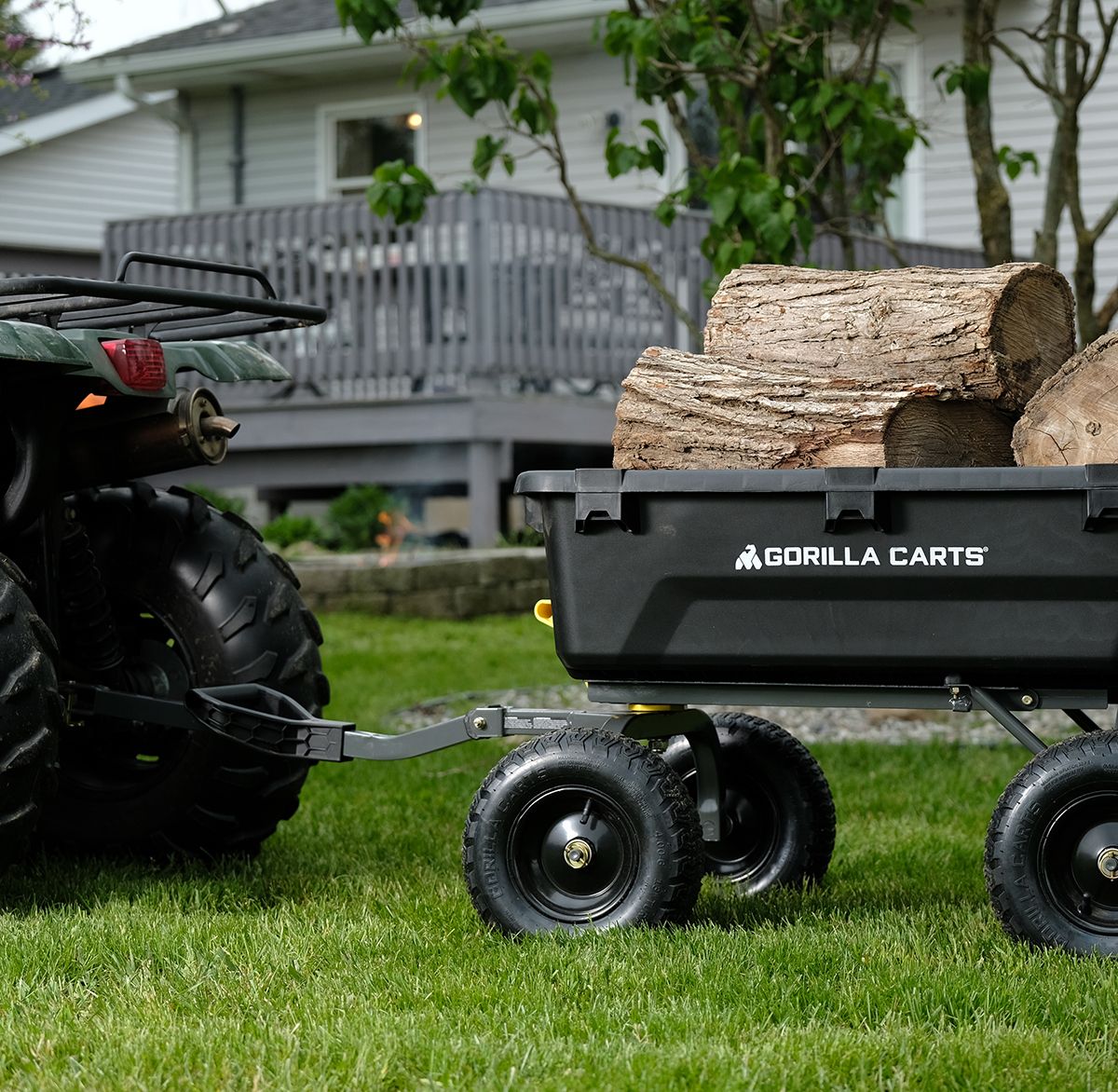 Gorilla Carts GCG-7 7 Cubic Foot, Black, Heavy Duty Poly Yard Dump Cart at Sutherlands