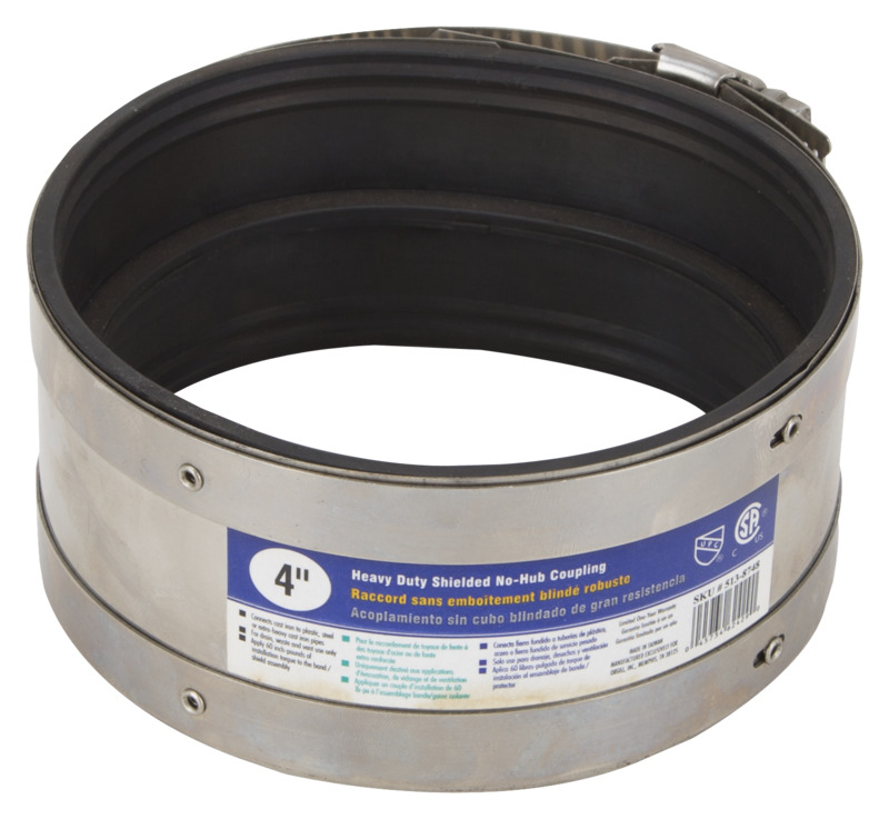 ProSource KJ-006 4-Inch Heavy Duty Shielded No-Hub Pipe Coupling at ...