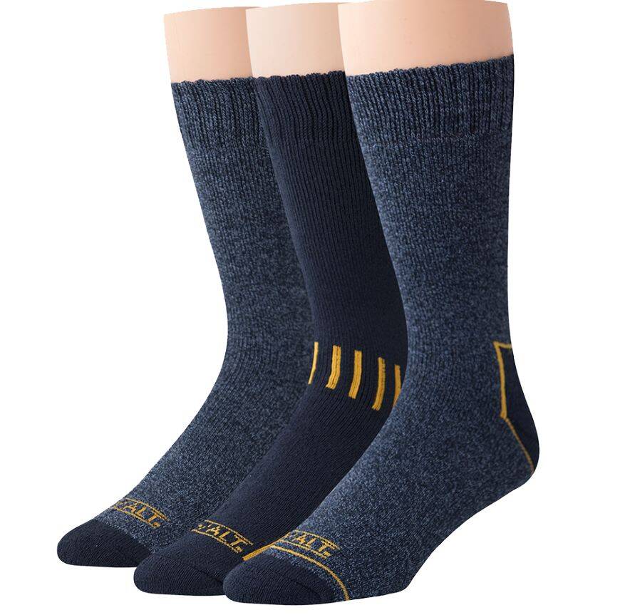 DeWALT® DXSC150 Everyday Blue Cotton Blend Men's Work Sock, 3-Pack, L ...