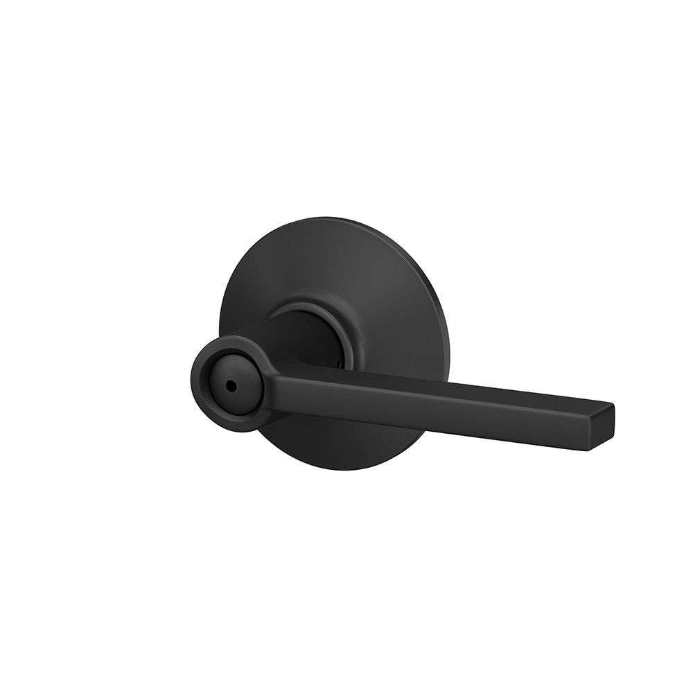 Schlage F40 V LAT 622 Latitude Matte Black Bed And Bath Lever Privacy ...