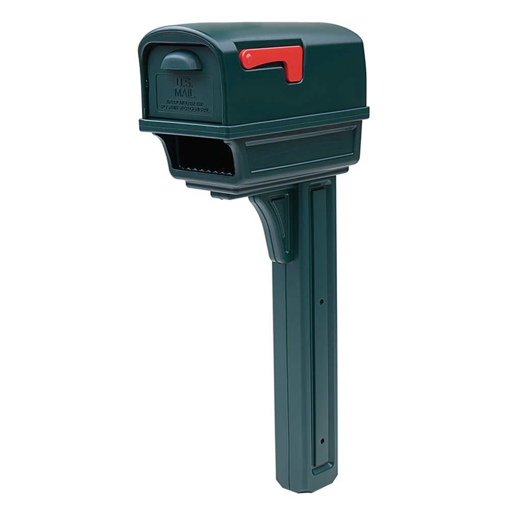 Gibraltar Mailboxes GGC1G0000 Green Gentry Mailbox And Post Combo at ...