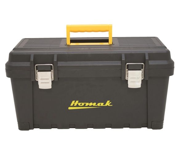 Homak BK00219001 19-Inch Black Plastic Tool Box With Metal Latches at ...