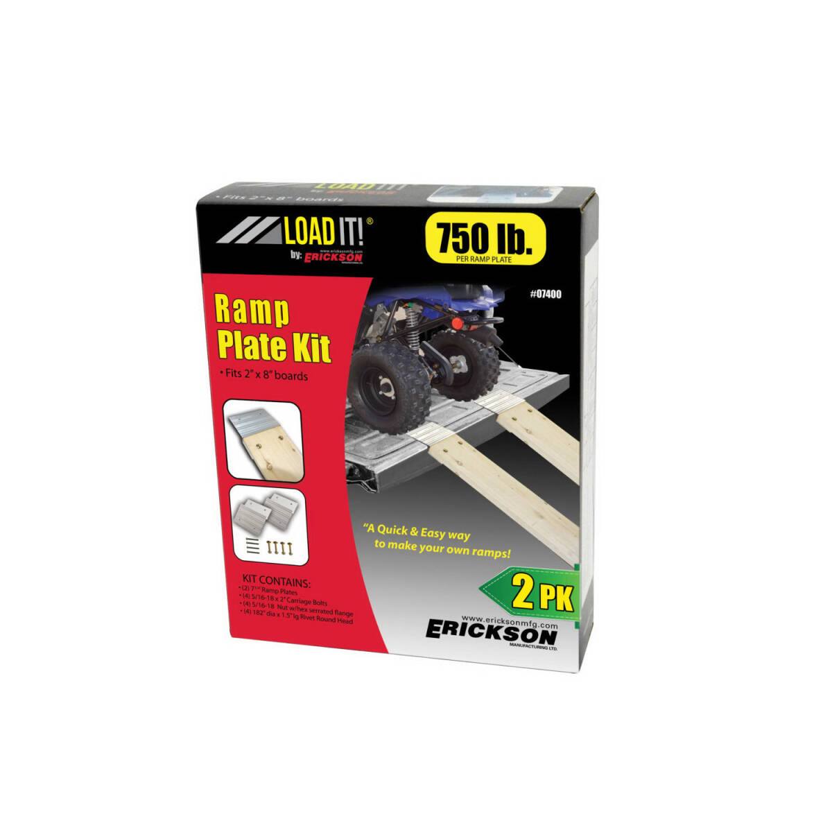 Erickson 07400 8-1/4-Inch L X 7-1/4-Inch W Aluminum Ramp End Plate Kit ...