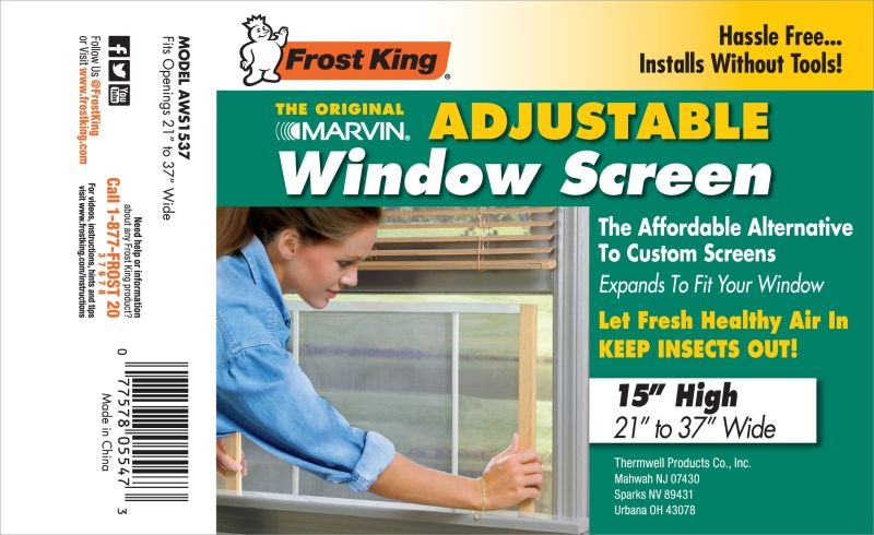 Frost King® AWS1537 15-Inch High Adjustable Window Screen, 21 to 37 ...