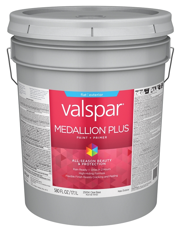 Valspar 028.0025004.008 5-Gallon Medallion® Plus Flat Exterior Clear ...