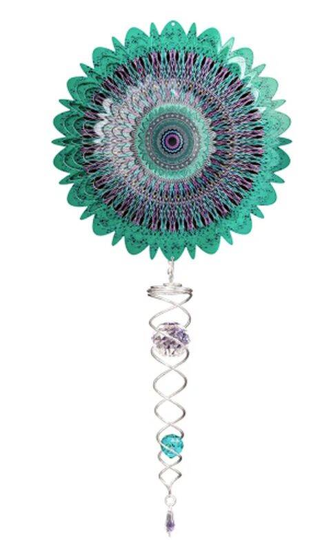 Spinfinity 774 14-Inch Cosmic Mandala Mini Spinner With A Silver/Aqua ...