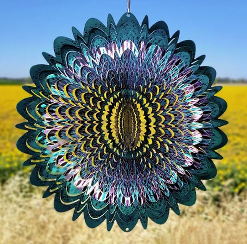 Spinfinity 174 12-Inch Stainless Steel Cosmic Mandala Wind Spinner at ...