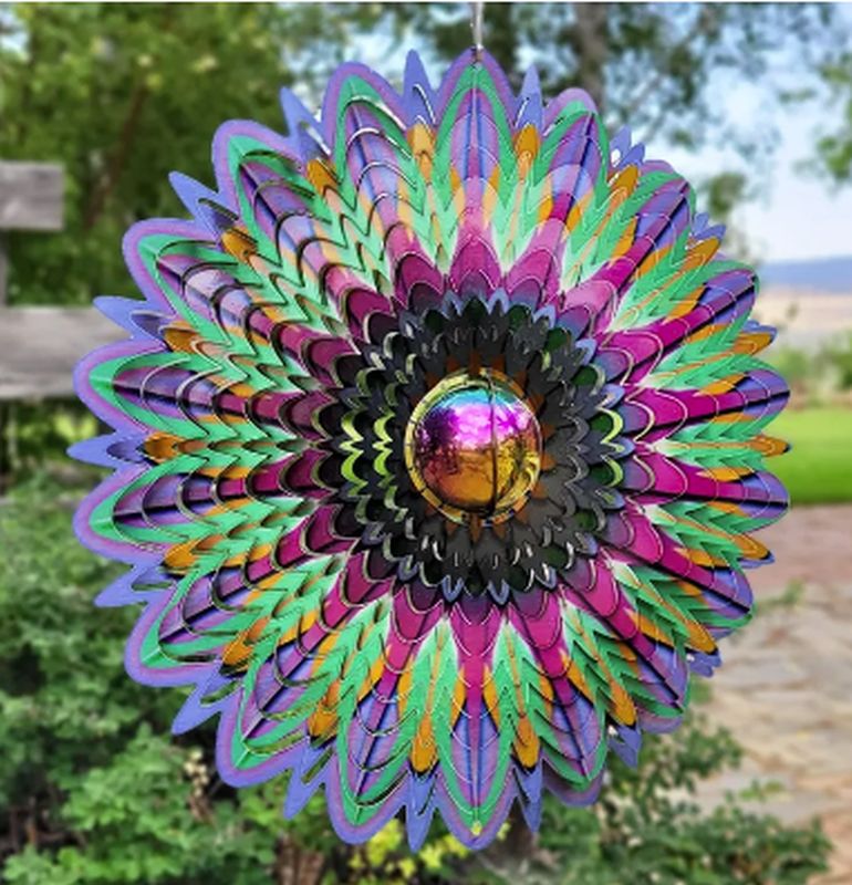 Spinfinity 555 12-Inch Stainless Steel Gazing Mandala Wind Spinner at ...
