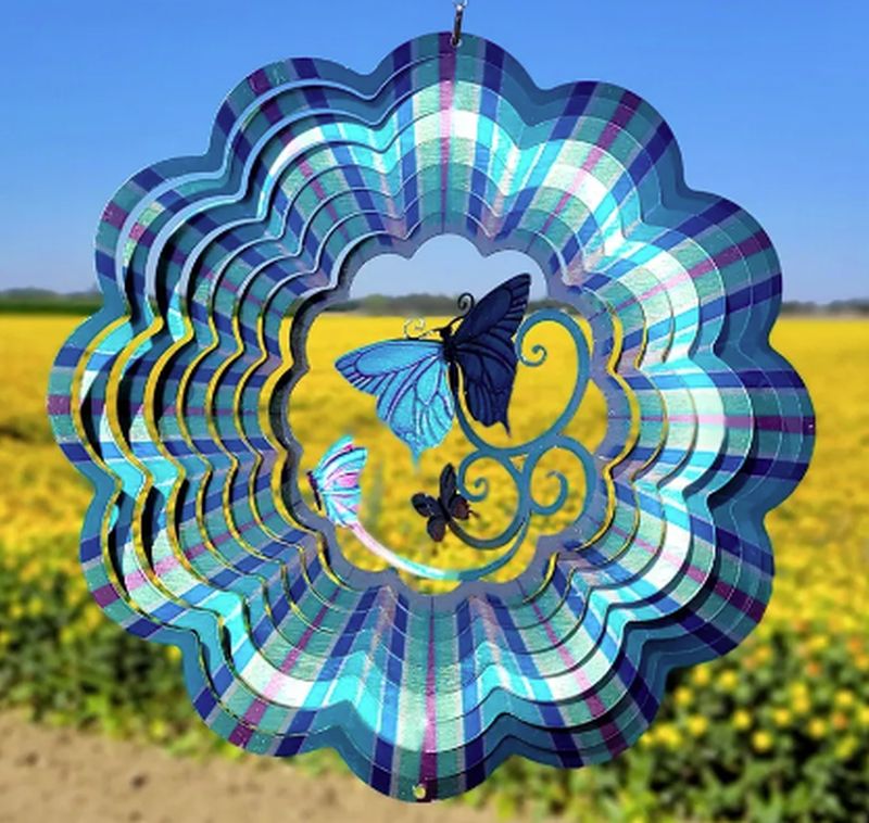 Spinfinity 222 12-Inch Blue Butterfly Wind Spinner at Sutherlands