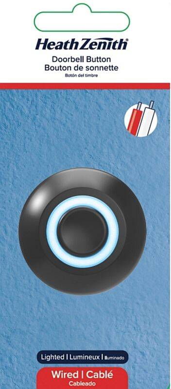 Heath Zenith® 18000142 Black Metal Wired Lighted Push Button at Sutherlands