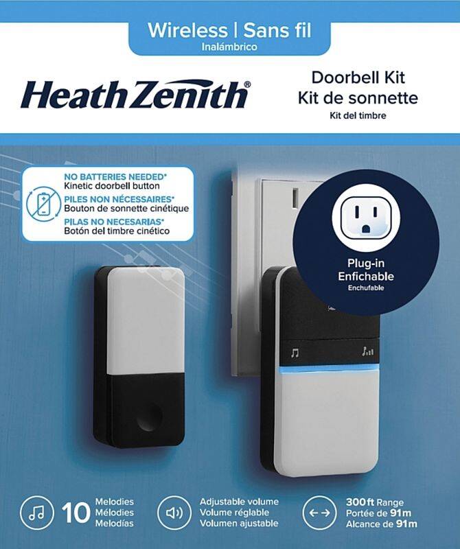 Heath Zenith® 18000154 Kinetic Black And White Plastic Door Chime at ...