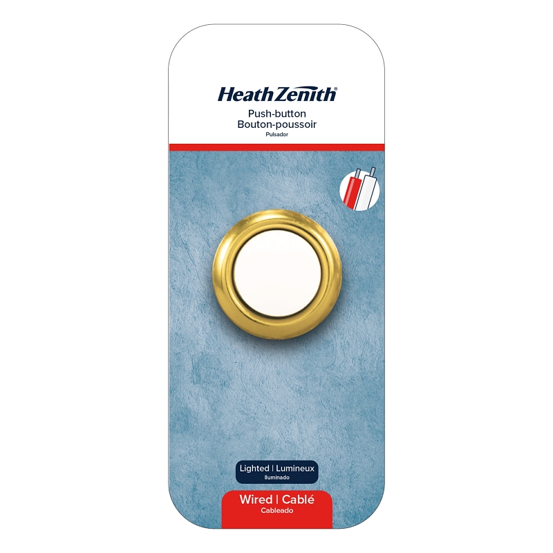 Heath Zenith 18000129 Gold Metal Wired LED Push Button Doorbell at ...