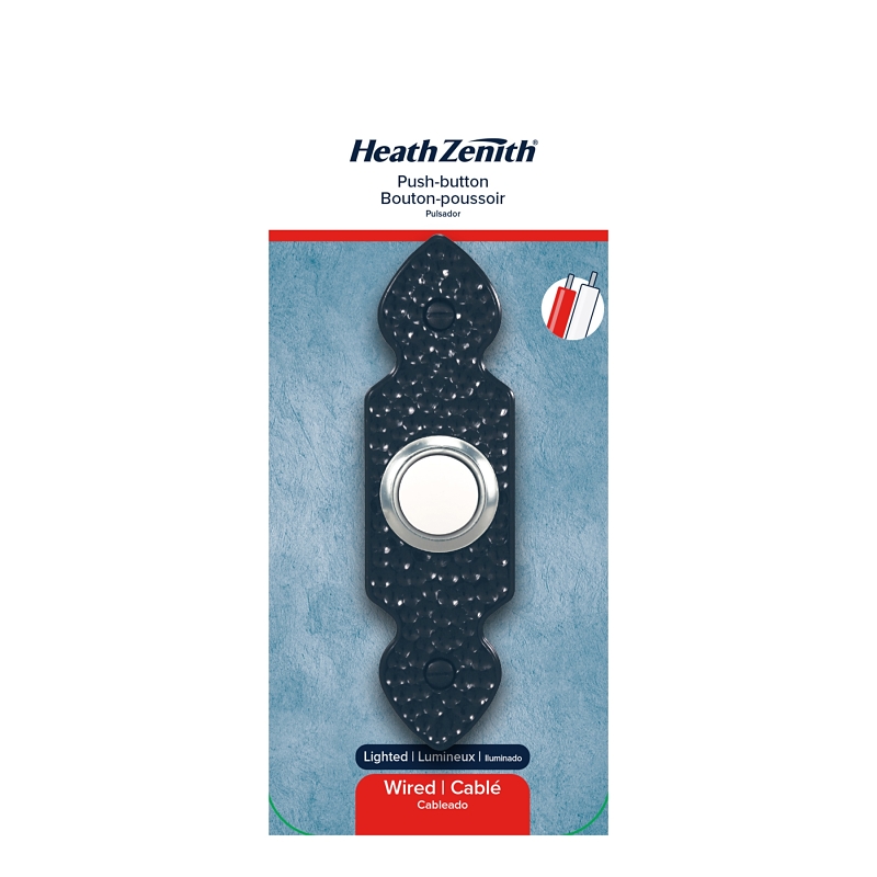 Heath Zenith® 18000116 Hammered Black Wired Push Button at Sutherlands