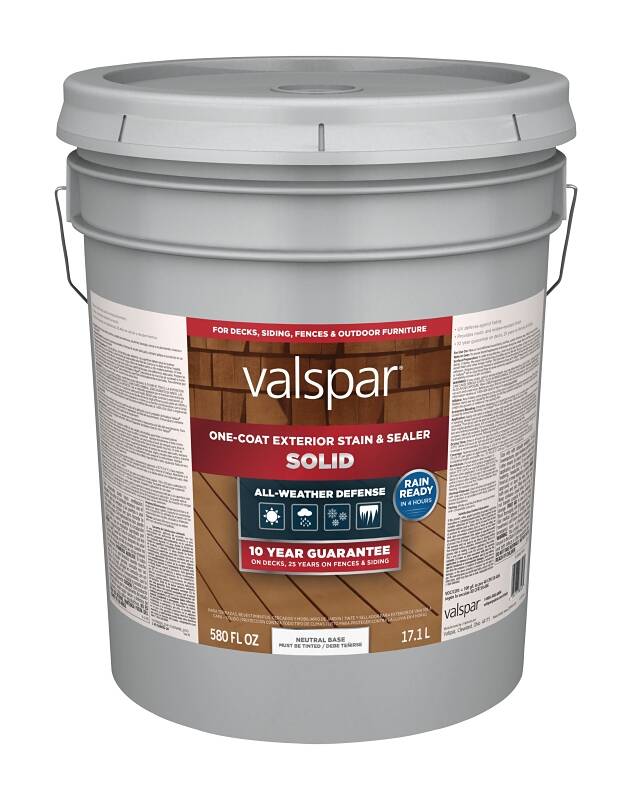Valspar® VL1028092-20 5-Gallon, Neutral Base, One Coat, Solid Stain And ...