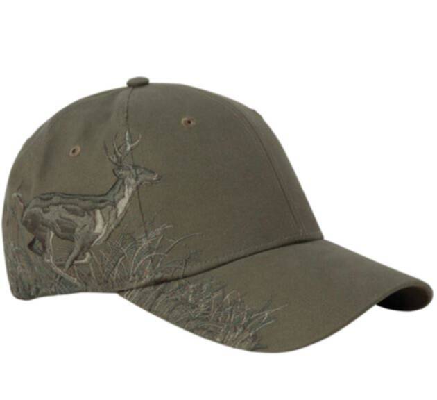 DRI DUCK 3301-OLV-OS Olive Embroidered Running Buck Cap at Sutherlands
