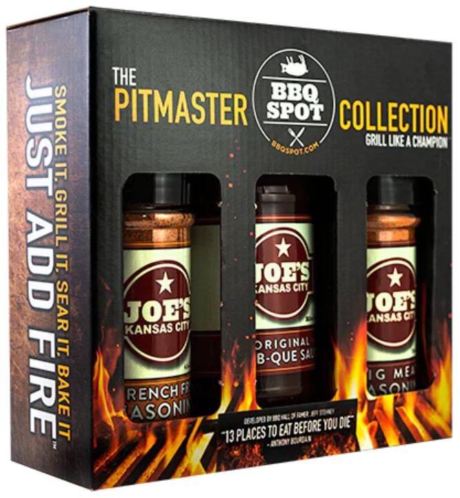 JOE'S KANSAS CITY OW89072 BBQ Spot The Pitmaster Collection, Grill Like A Champion 3-Piece Gift ...