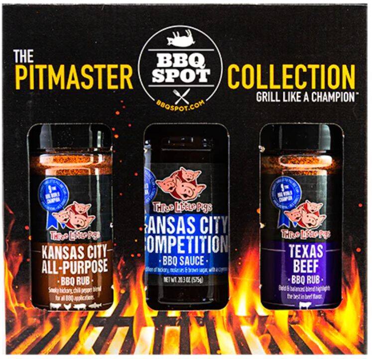 OLD WORLD SPICES & SEASONINGS OW89073 BBQ Spot Pitmaster Collection Three Little Pigs 3-Piece ...