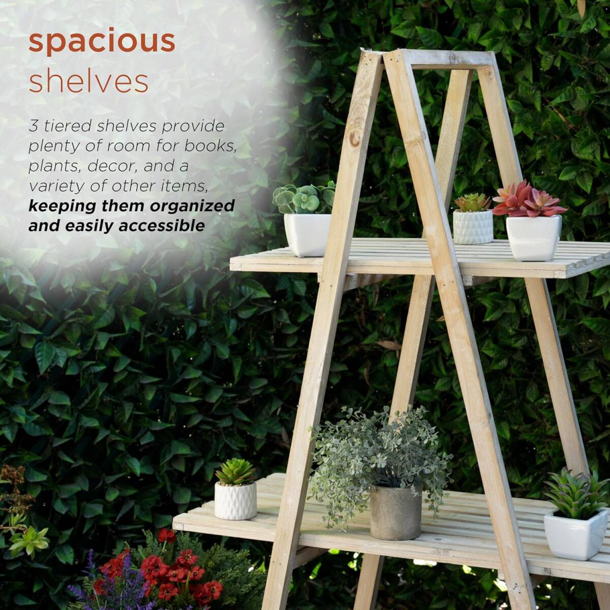 Alpine® MBB168 3-Tier Triangular Wooden Storage Rack #4003620 at ...