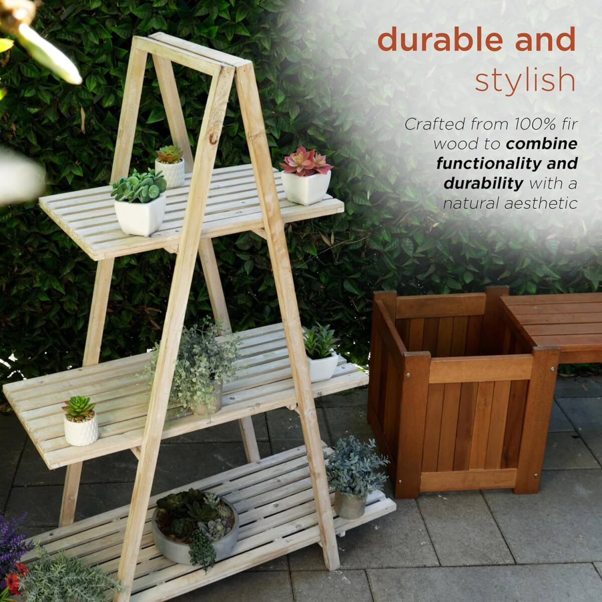 Alpine® MBB168 3-Tier Triangular Wooden Storage Rack #4003620 at ...