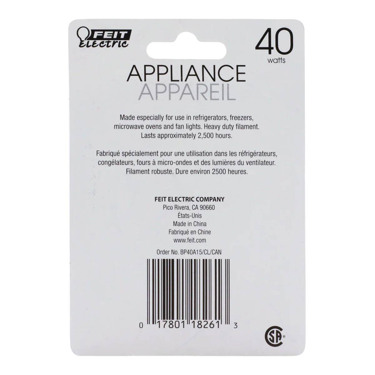 Feit Electric BP40A15/CL/CAN 40-Watt A15 E26-Medium Soft White Dimmable ...